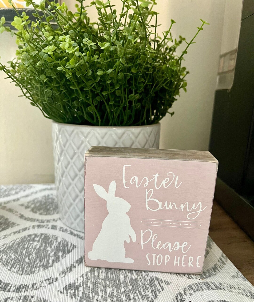 Easter Decor, Easter Bunny Stop Here, Bunny Tiered Tray Sign, Easter ...