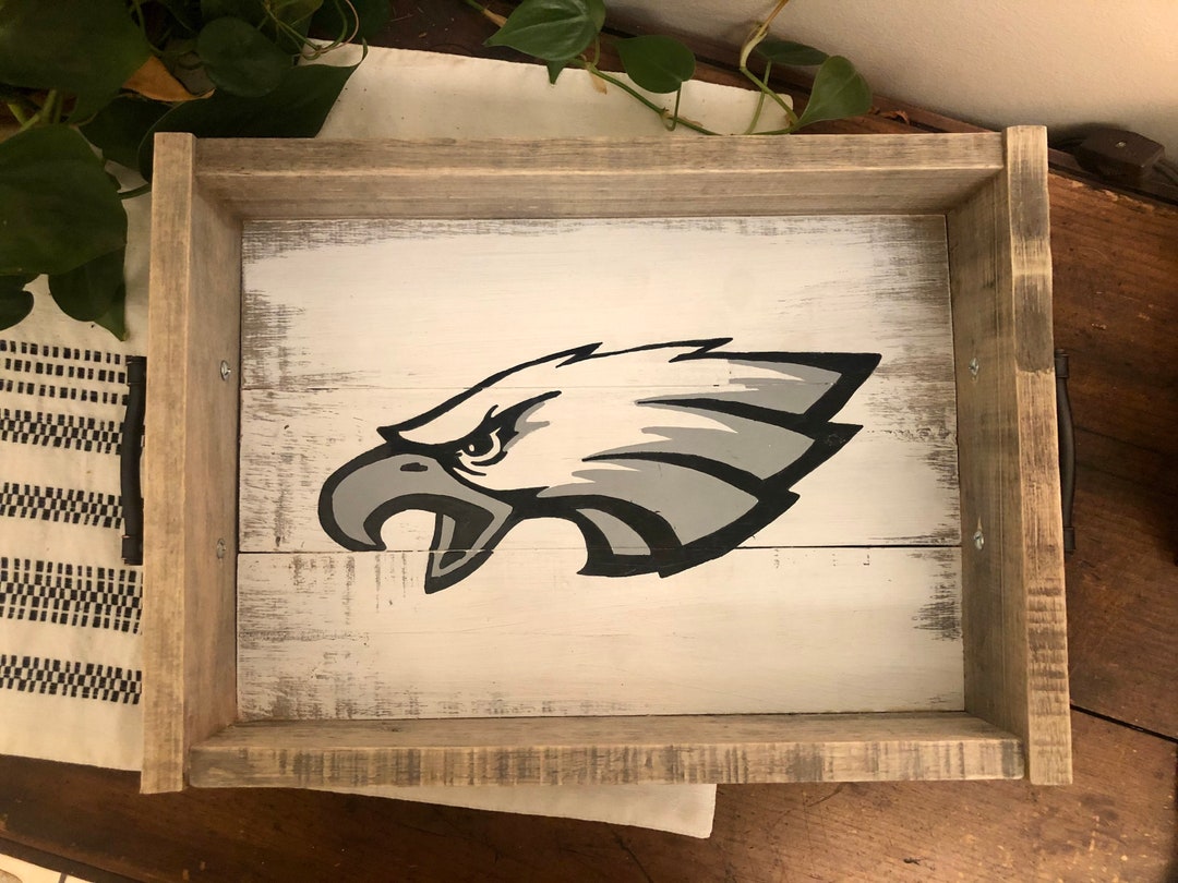 Philadelphia Eagles, Wood Tray, Eagles Decor, Football Gift, Eagles Gift, Desk Organizer, Snack ...