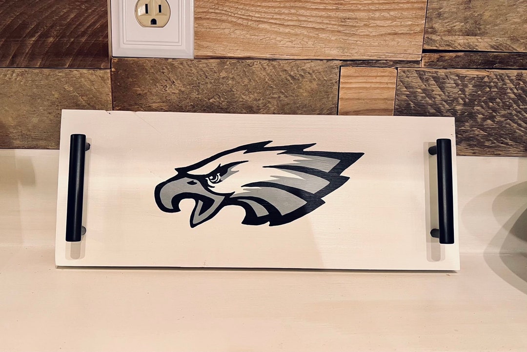 Wood Tray, Eagles Decor, Football Gift, Philadelphia Eagles, Eagles Gift, Desk Organizer, Snack ...