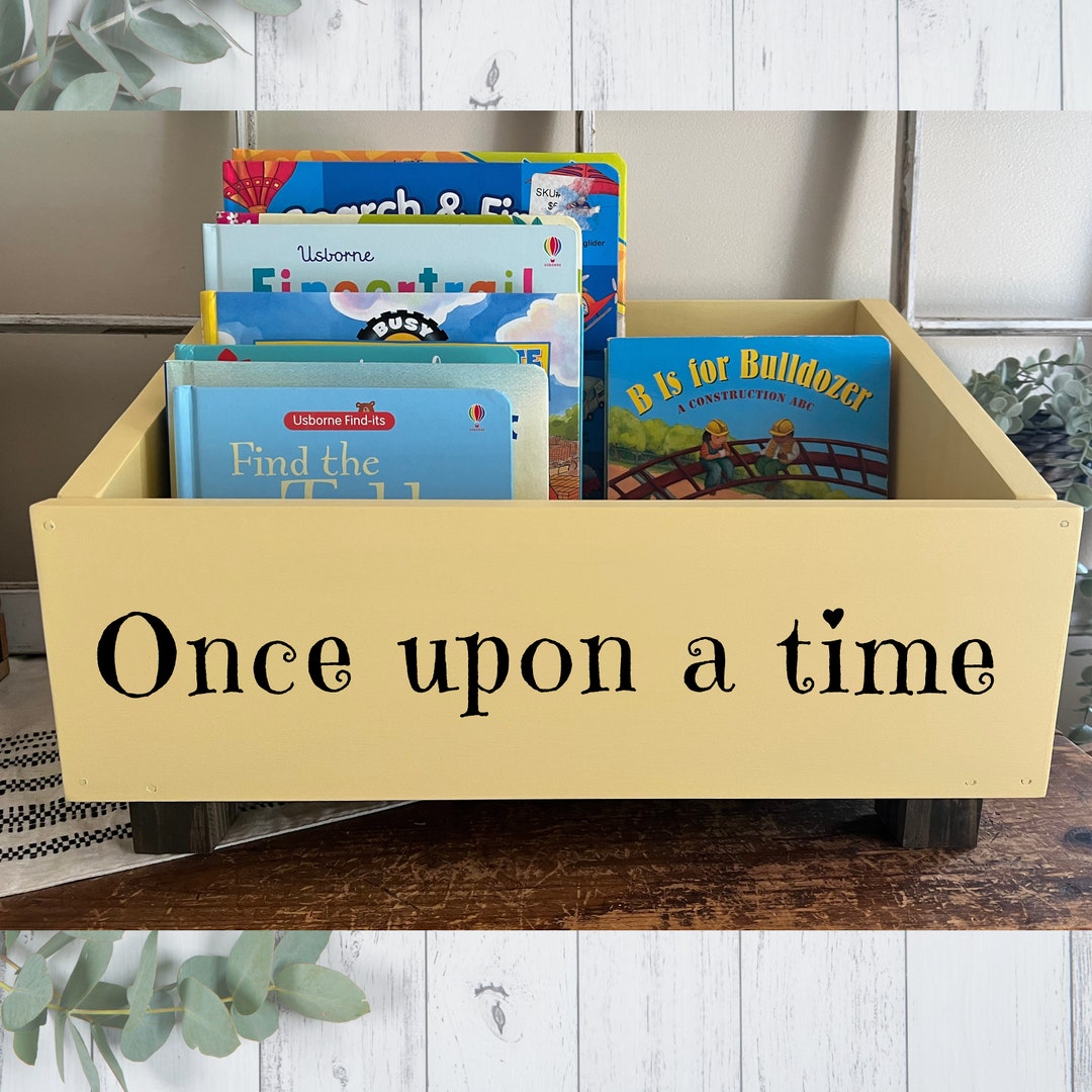 Personalized Children's Library Box, Baby Book Box, Book Storage ...