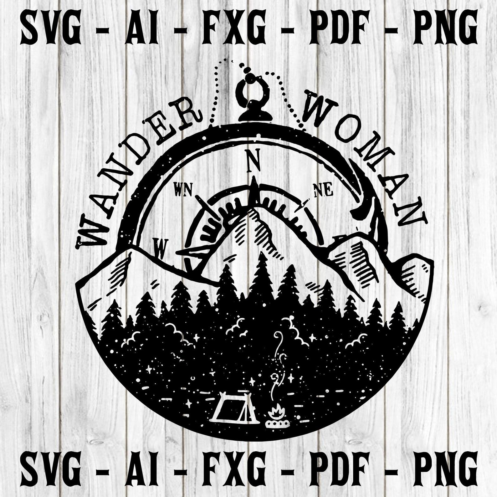 Wander Woman Exploring Go Outside Camping Hiking Lover Svg Cut Etsy