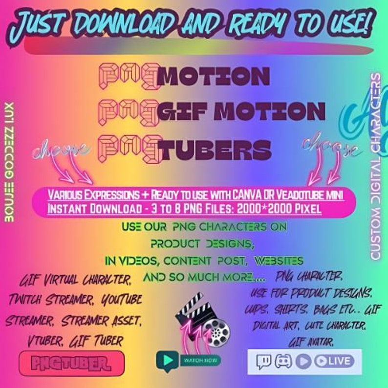 Dbl Motion avatars digital: PNG Tuber Two Girls, Streaming Avatar, OBS ...