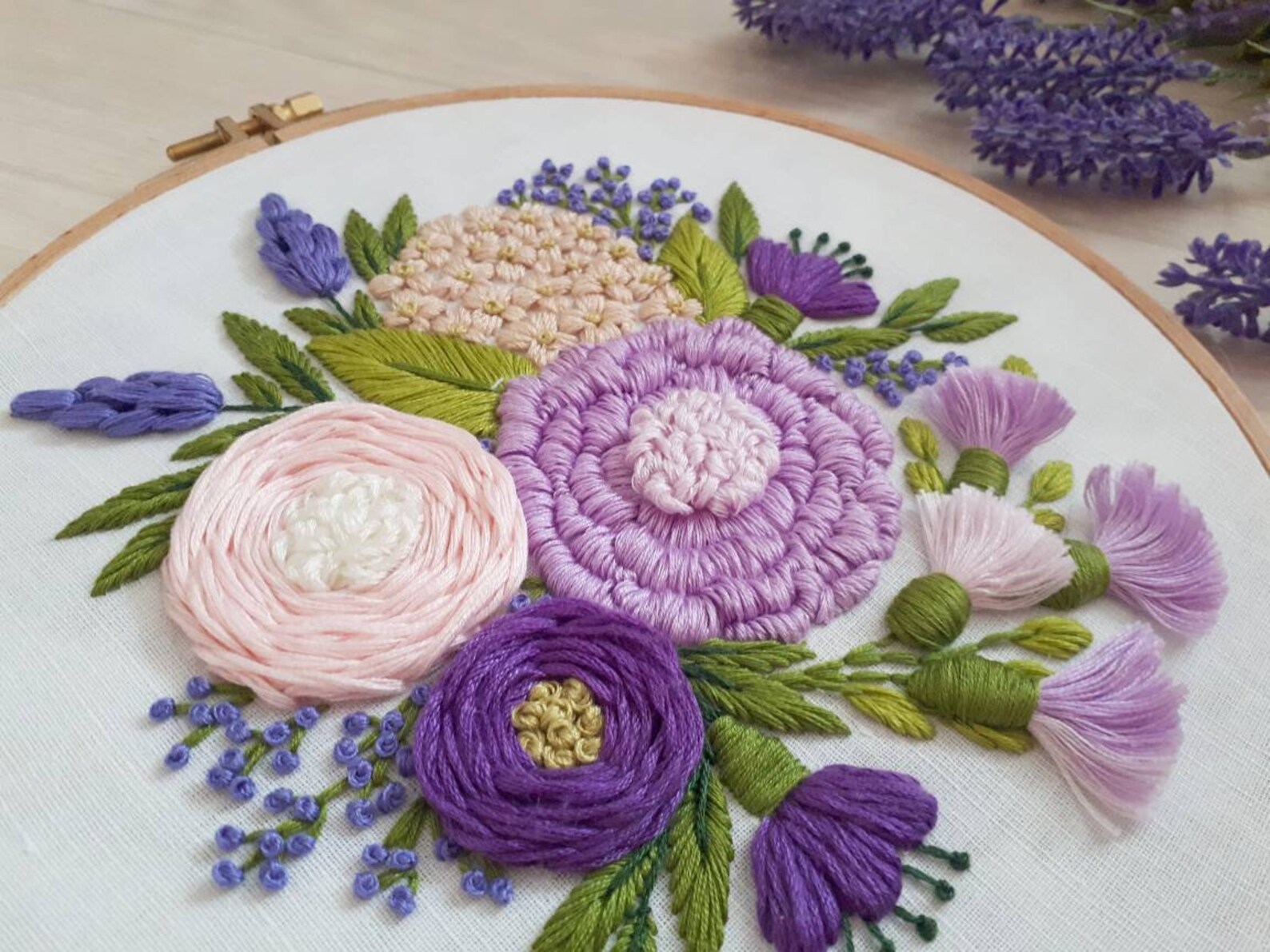 Pdf Embroidery Pattern purple Bouquet Pdf - Etsy