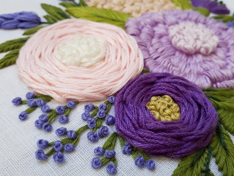 Pdf Embroidery Pattern purple Bouquet Pdf - Etsy