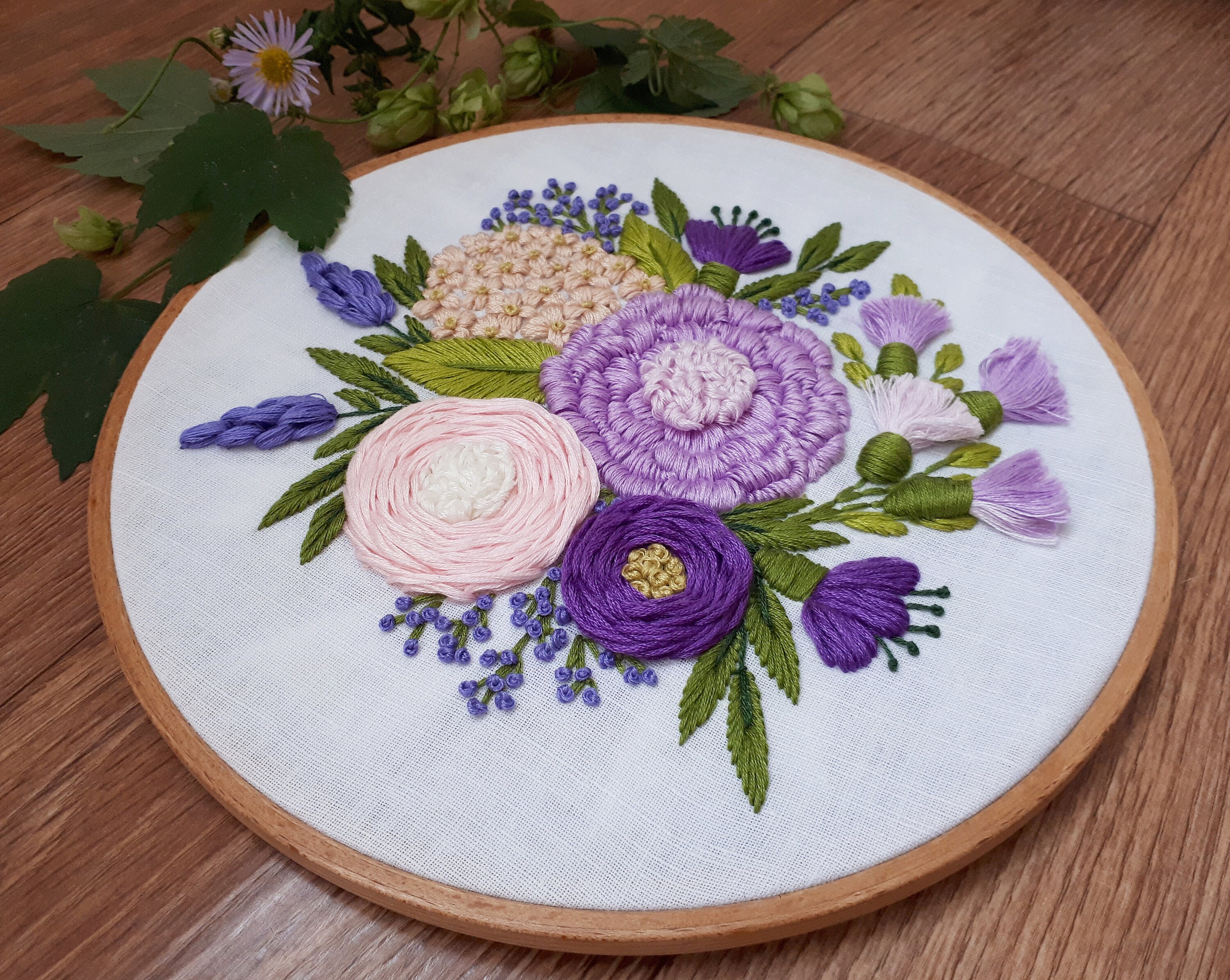 Pdf Embroidery Pattern purple Bouquet Pdf | Etsy