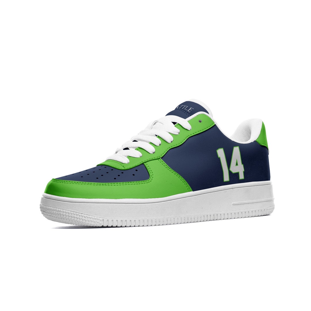 Seattle Football Shoes Custom Leather Seattle Football Sneakers for Men ...