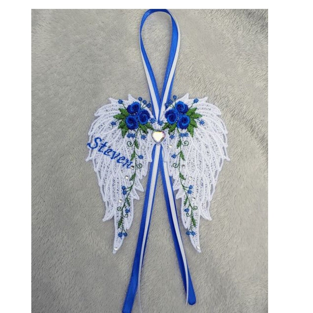 In Loving Memory Angel Wings With Personalized Name. Keepsake Gift ...