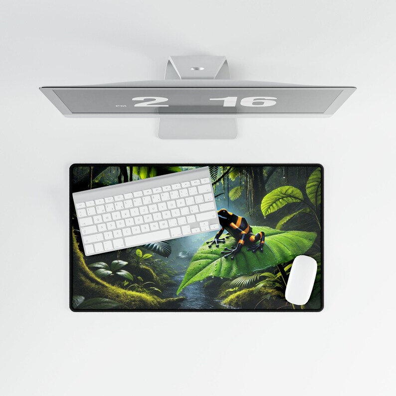 Jungle-inspired Desk Mats, Nature Desk Pad, Home Office Decor, Frog ...