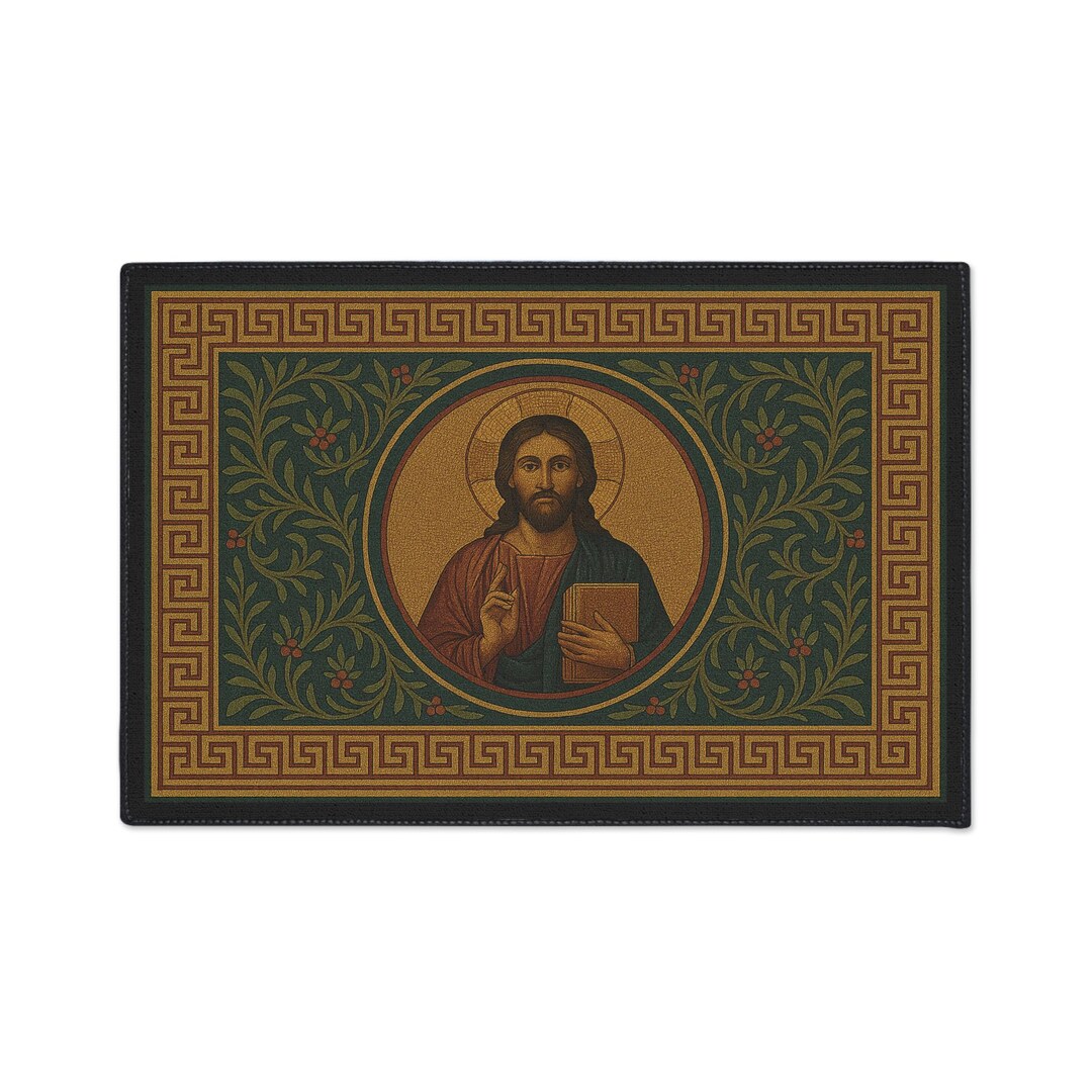 Jesus Heavy Duty Floor Mat | Vintage Christian Decor, Kitchen Mat ...