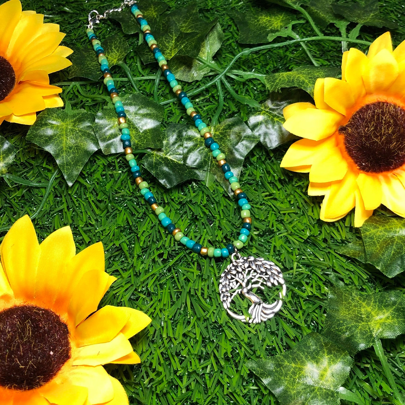 Tree Of Life Seed Bead Necklace // 60s // Love Beads // Hippie | Etsy