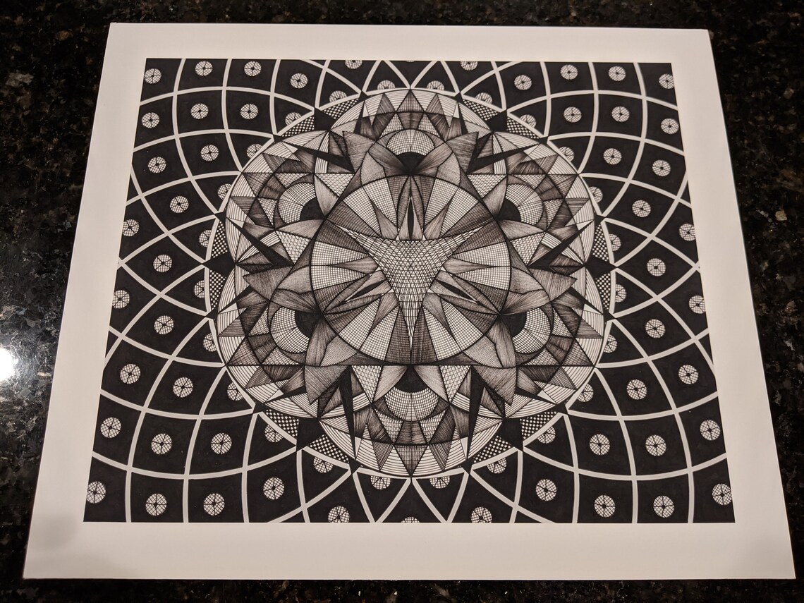 GENESIS / Jungian Shadow Work Mandala / Abstract Psychedelic Geometric ...