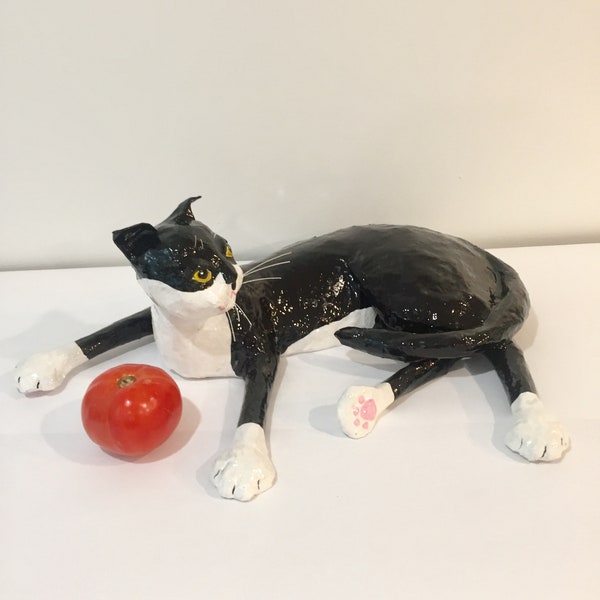 Paper Mache Cat - Etsy