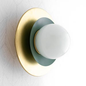 Globe Ceiling Light - Brass Lighting - Hallway Lighting - Semi Flush ...