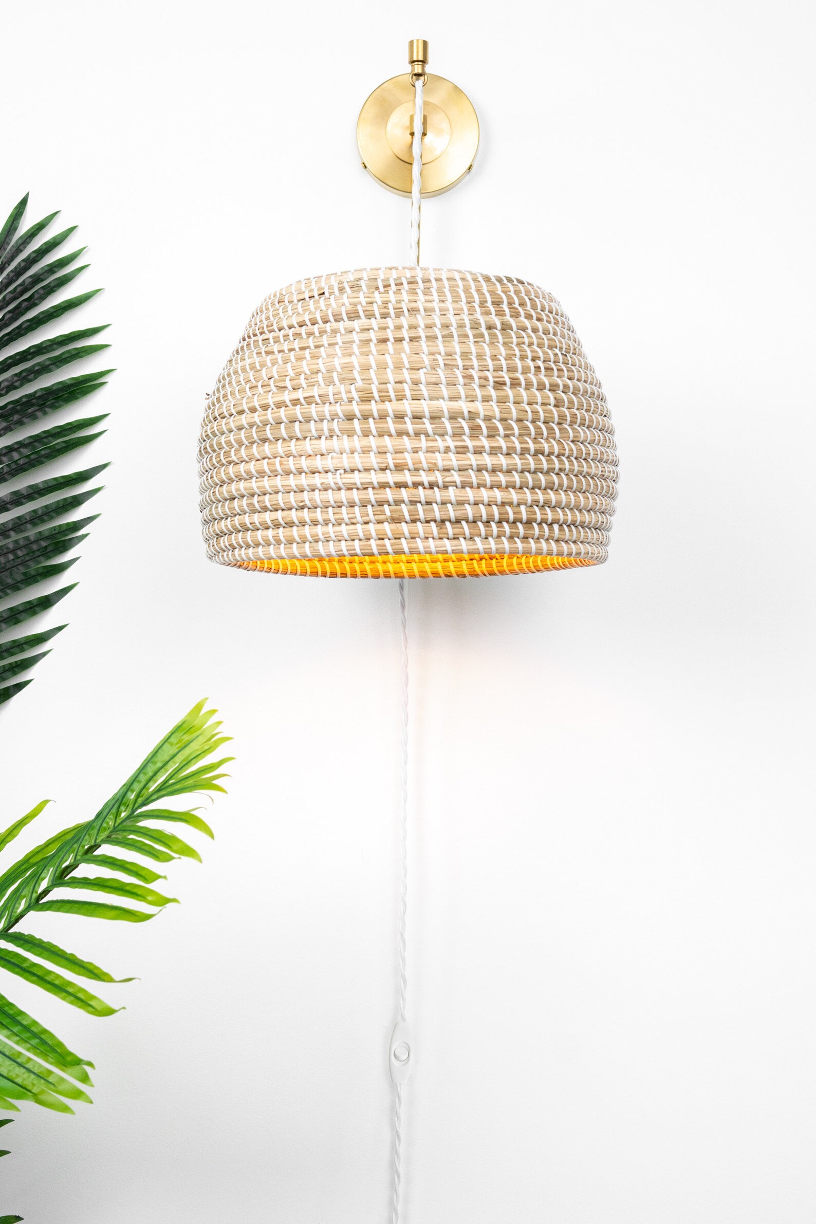 Boho Lighting African Basket Light Plug in Swag Light - Etsy