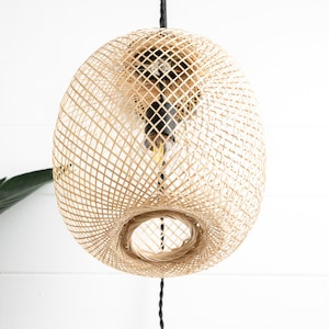 Bamboo Boho Basket Light - Fish Trap Lamp - Hanging Lamp - Wall Light ...