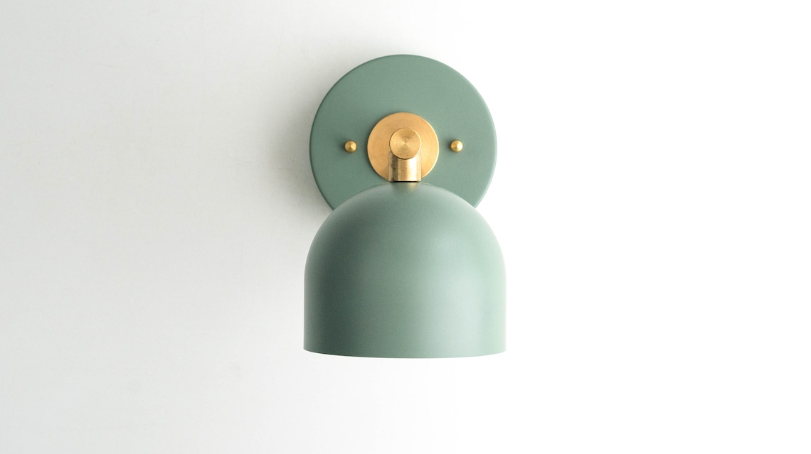 Flat Mint Green Sconce Modern Farmhouse Home and Living - Etsy