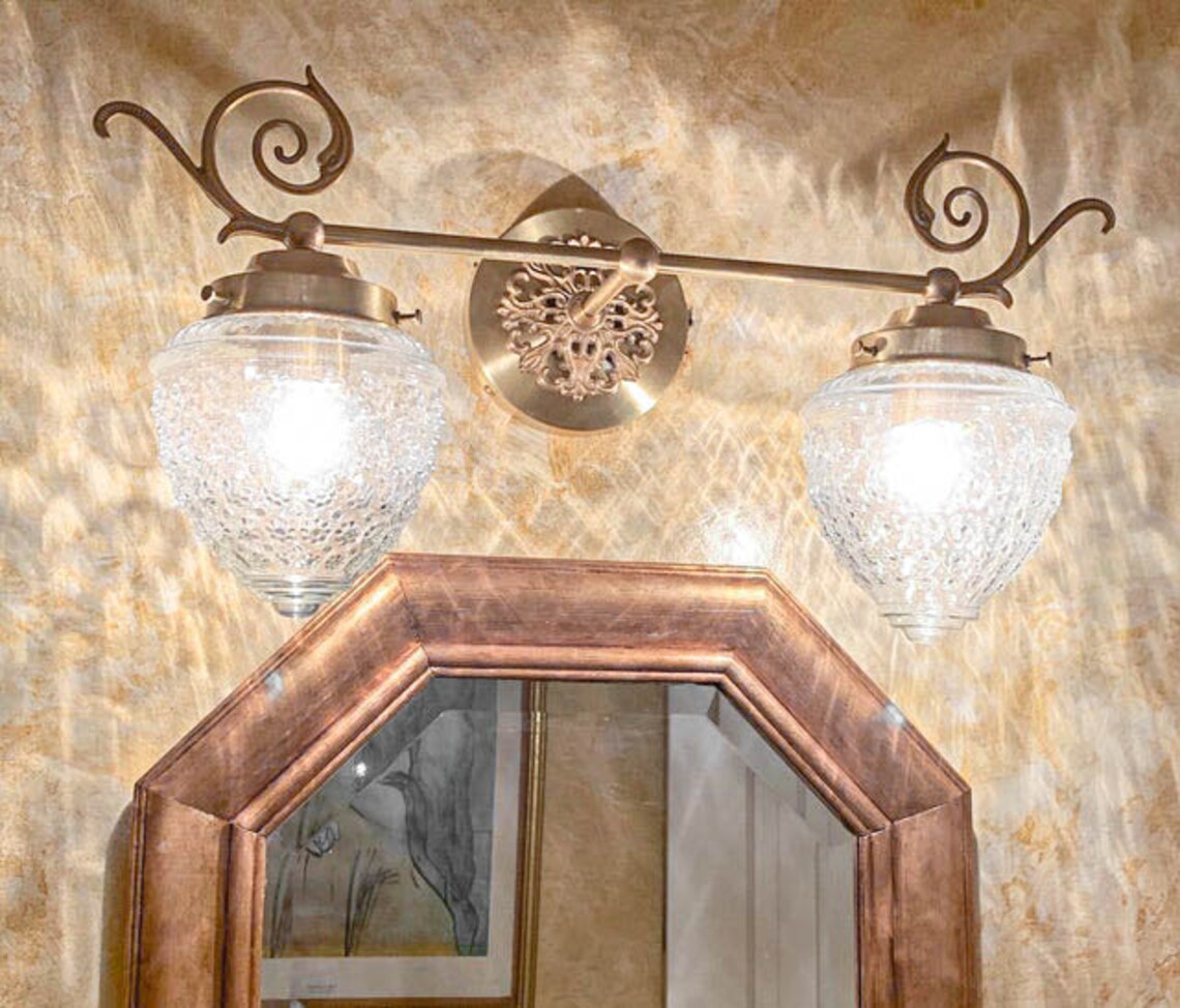 Spiral Vanity Light Brass Light Fixture Decorative Vanity - Etsy