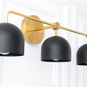 3 Bulb Vanity Light - Over Mirror Light - Modern Wall Sconce - Dome ...