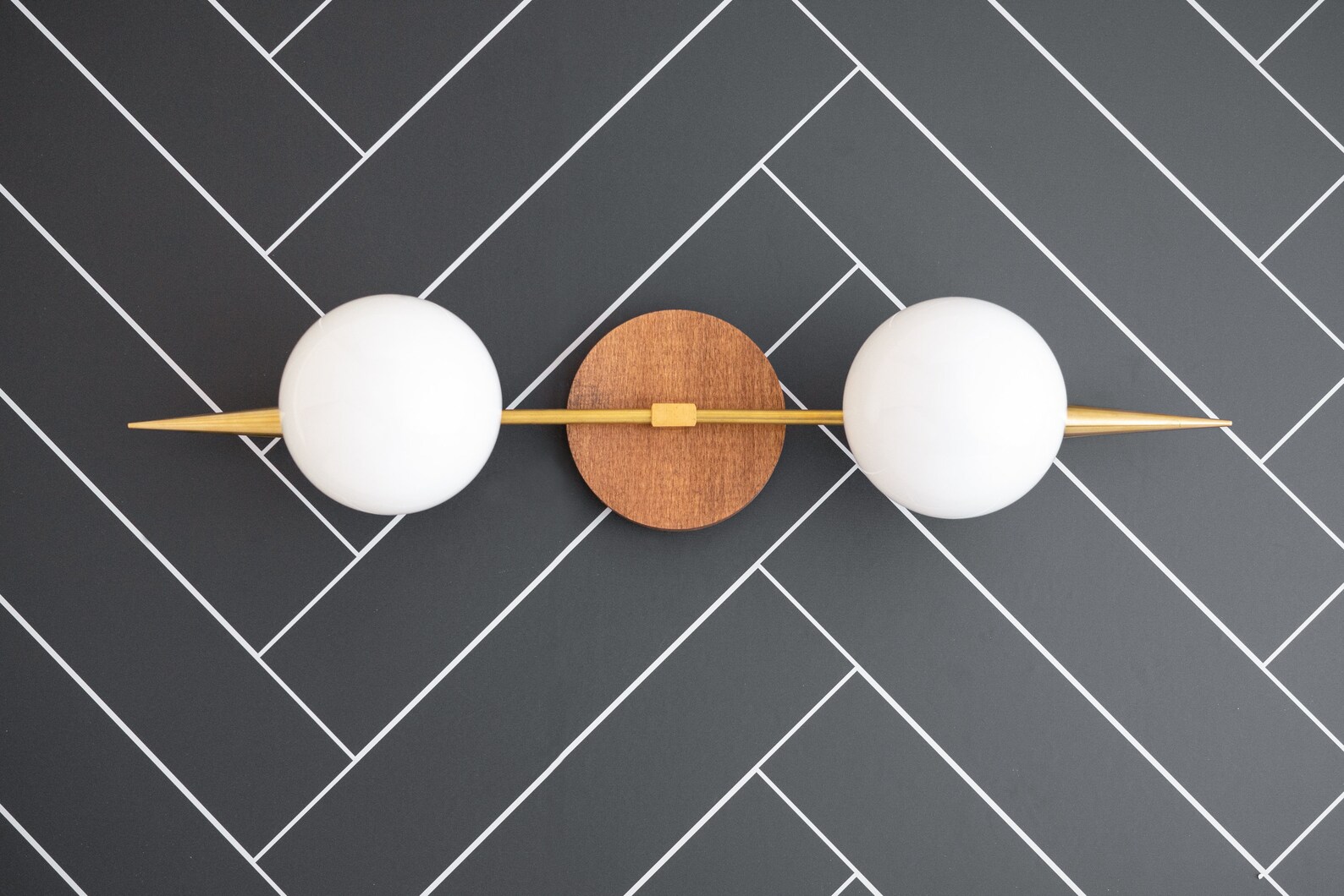 Glass Globe Vanity Wood Sconce Brass Light Fixture - Etsy