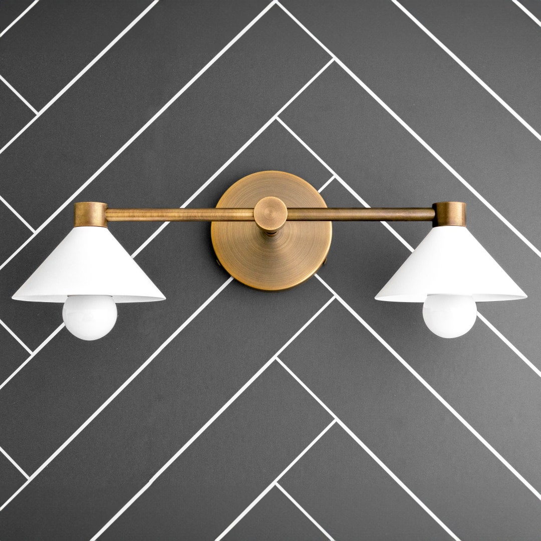 Bathroom Sconce Antique Brass Rustic Lighting Vanity Light Modern ...