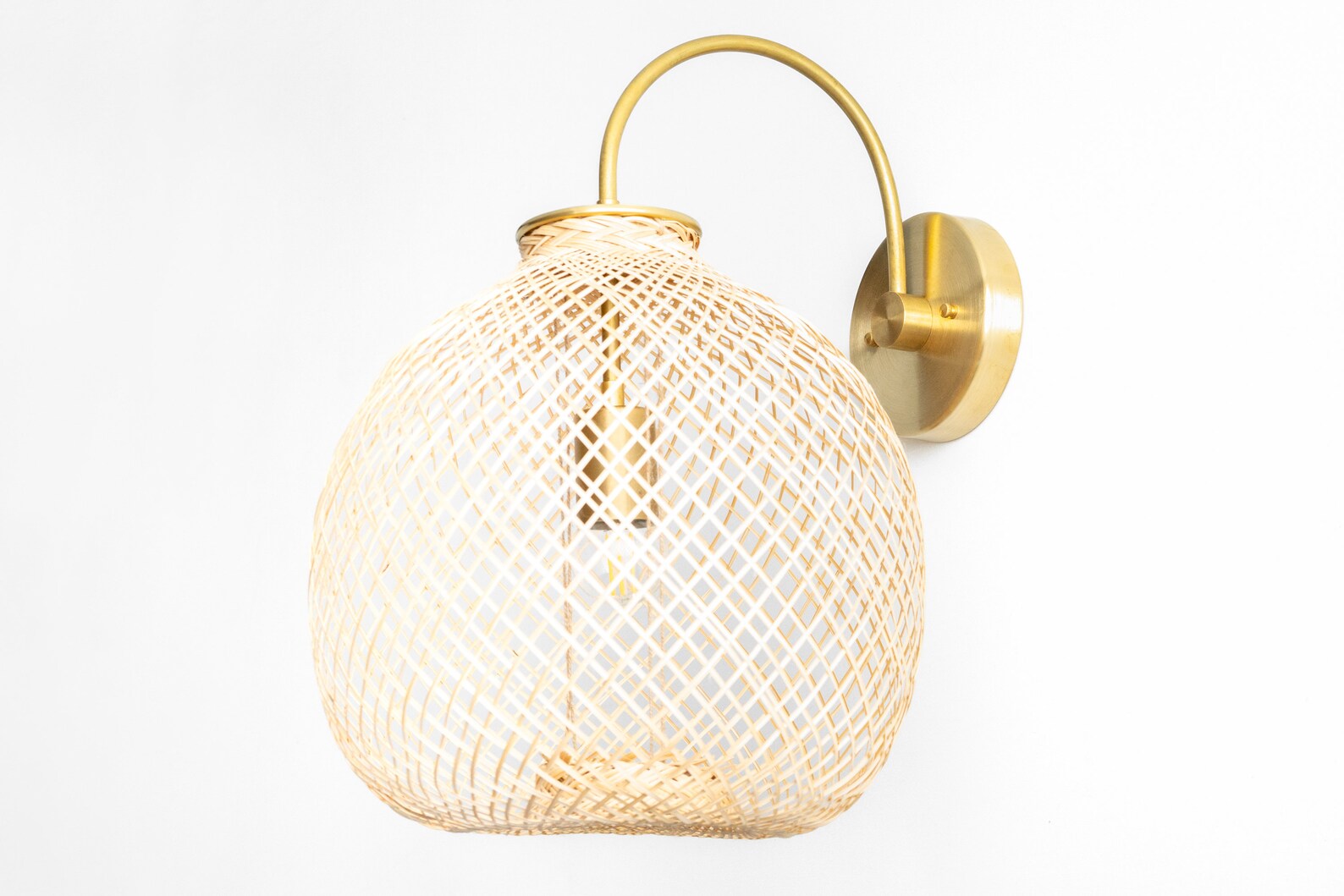 Bamboo Basket Sconce Fish Trap Lamp Boho Bedside Lamp - Etsy
