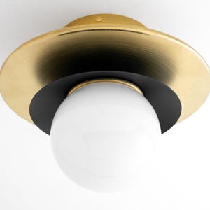 Globe Ceiling Light - Brass Lighting - Hallway Lighting - Semi Flush ...