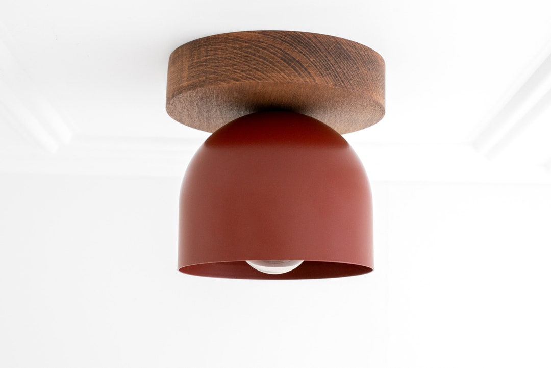Oak Finish Wood Ceiling Light - Minimalist Lighting - Farmhouse ...