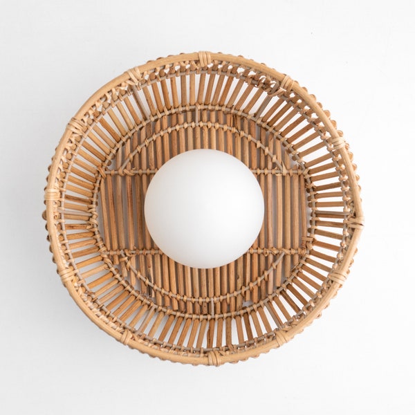Rattan Sconce - Etsy