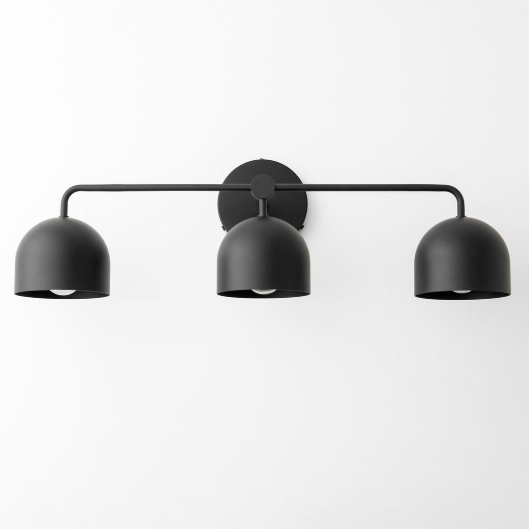 3 Bulb Vanity Light - Over Mirror Light - Modern Wall Sconce - Dome ...