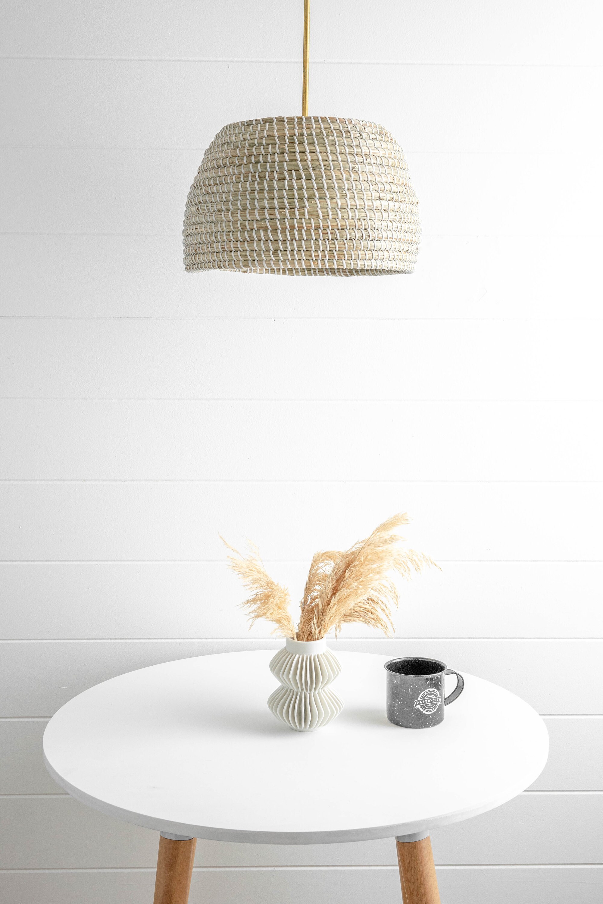 White Basket Pendant Boho Basket Boho Pendant Light | Etsy