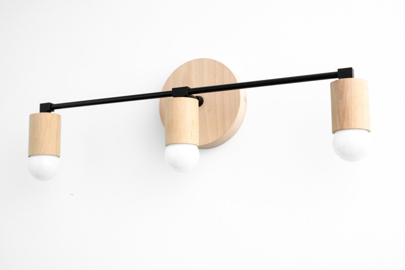 Boho Lighting Beech Wood Natural Wood Light Vanity - Etsy