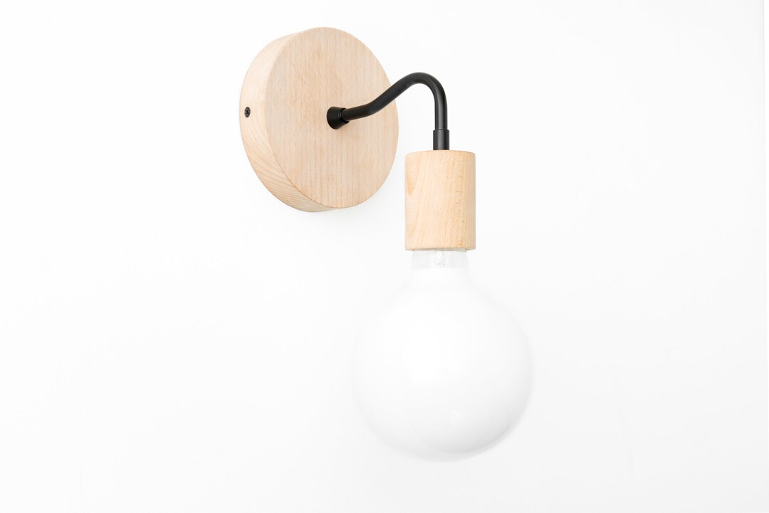 Minimalist Light Wooden Lamp Farmhouse Lighting Wall Light Rustic Wall ...