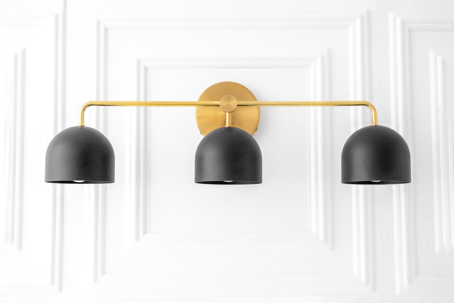 3 Bulb Vanity Light - Over Mirror Light - Modern Wall Sconce - Dome ...