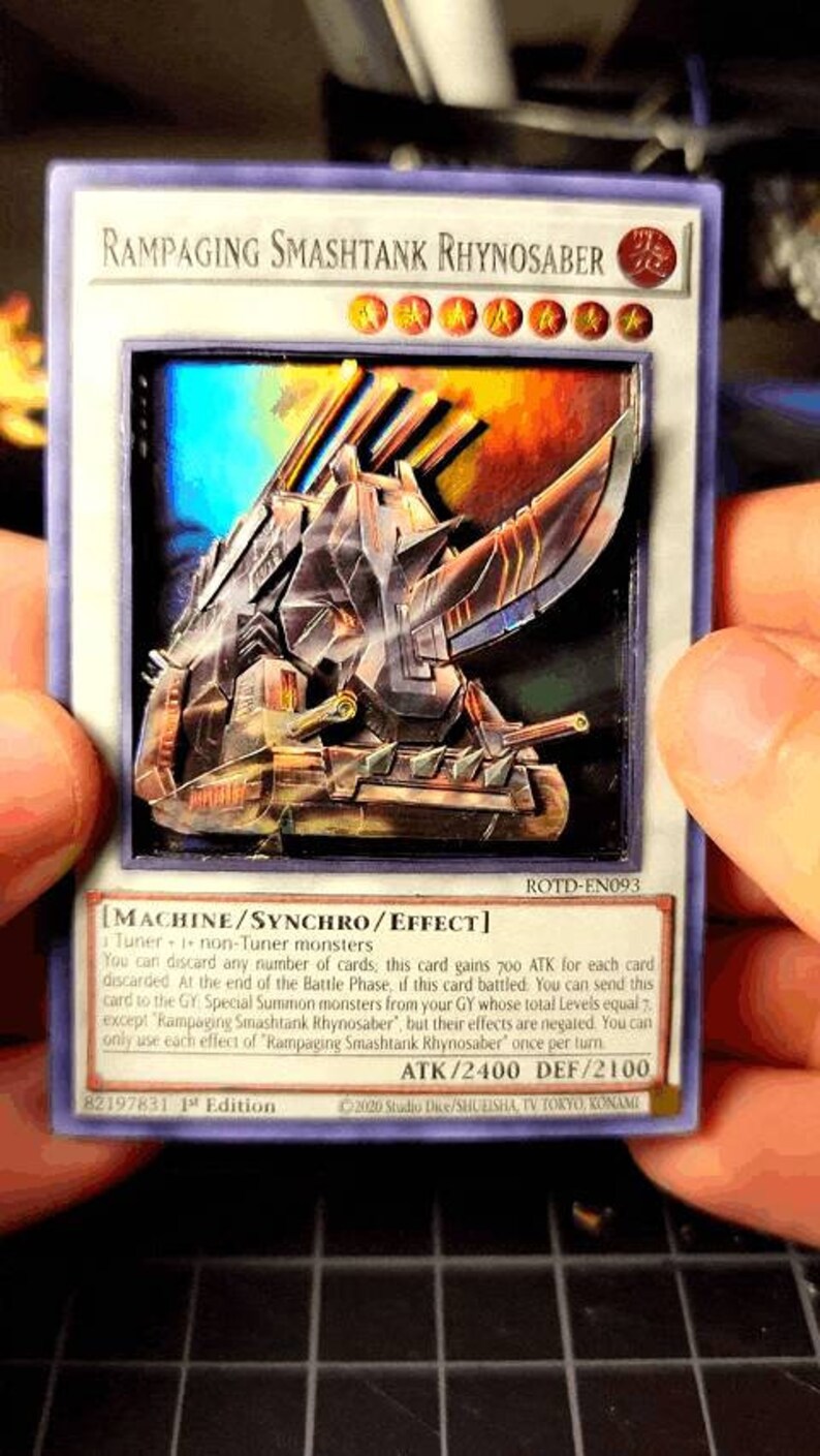 3D Yu-gi-oh Card Rampaging Smashtank Rhynosaber - Etsy