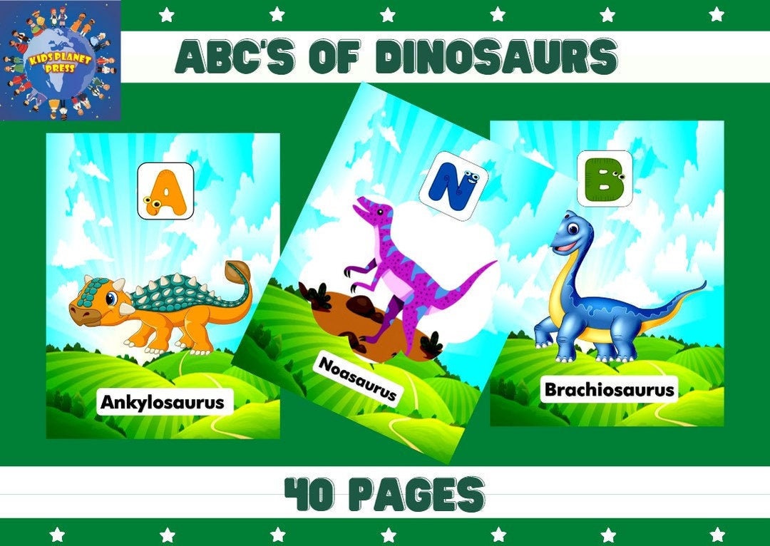 Abc's of Dinosaurs: an A-Z Printable Pages With Fun Facts About ...