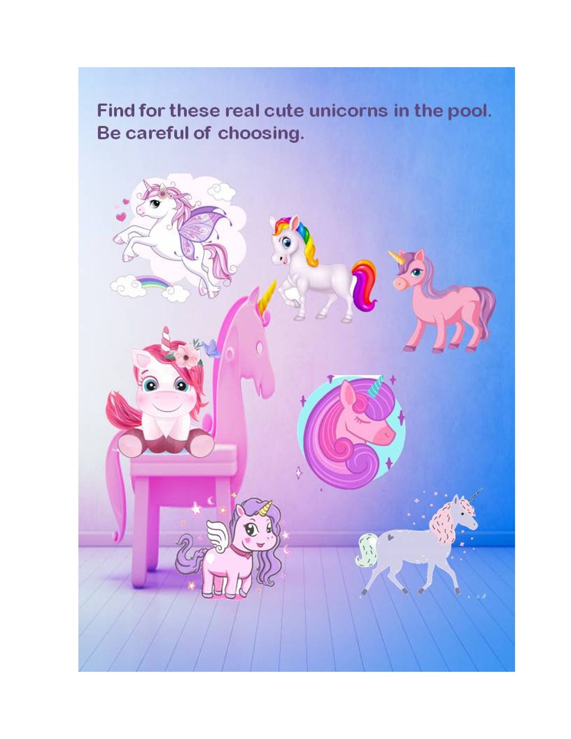 The Worksheets of Seek and Find Unicorn: A Hidden Picture for - Etsy