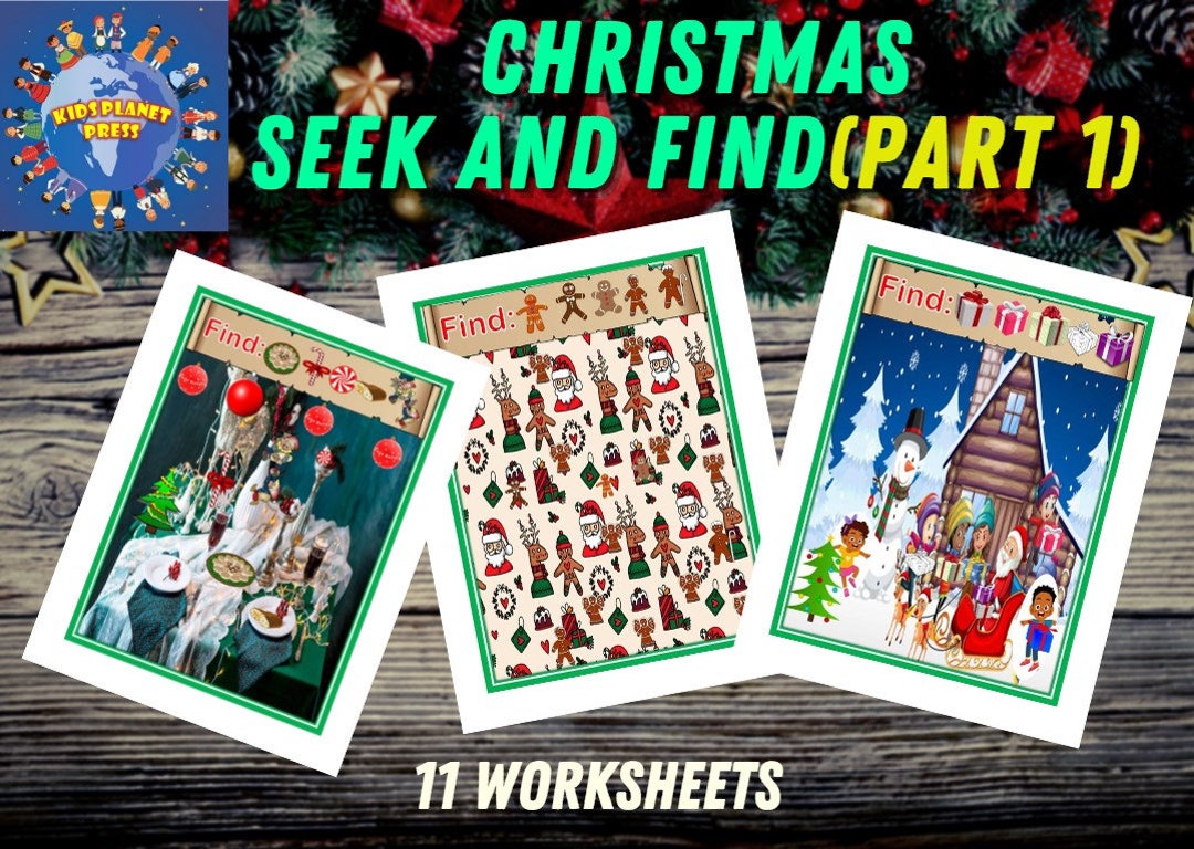 Christmas Seek and Find: A Hidden Picture Worksheets for Kids / Part 1 ...