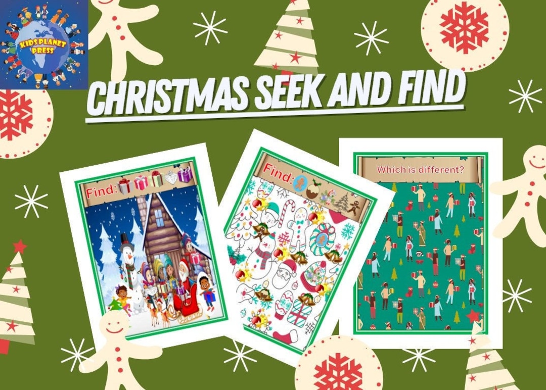 Christmas Seek and Find: A Hidden Picture Worksheets for Kids / 41 ...