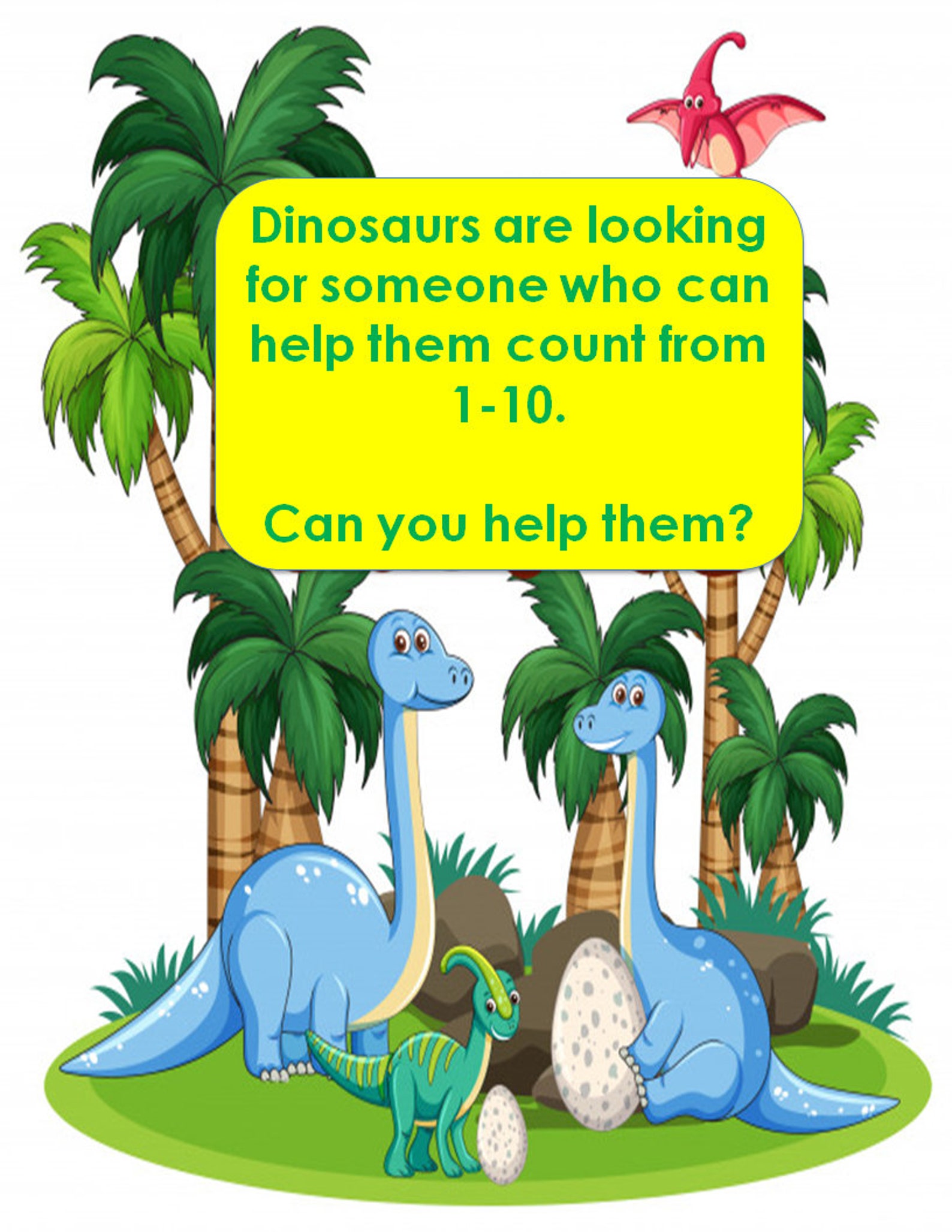 Counting With Dinosaurs: A Counting to 10 Worksheets for Children - Etsy UK