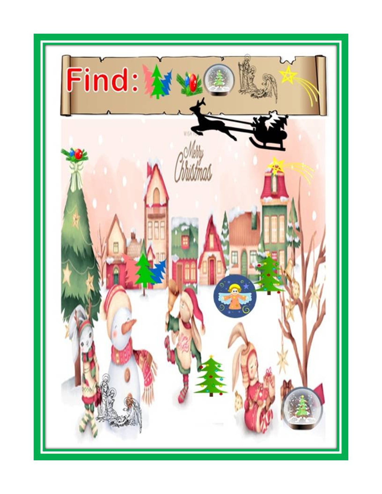 Christmas Seek and Find: A Hidden Picture Worksheets for Kids / Part 1 ...