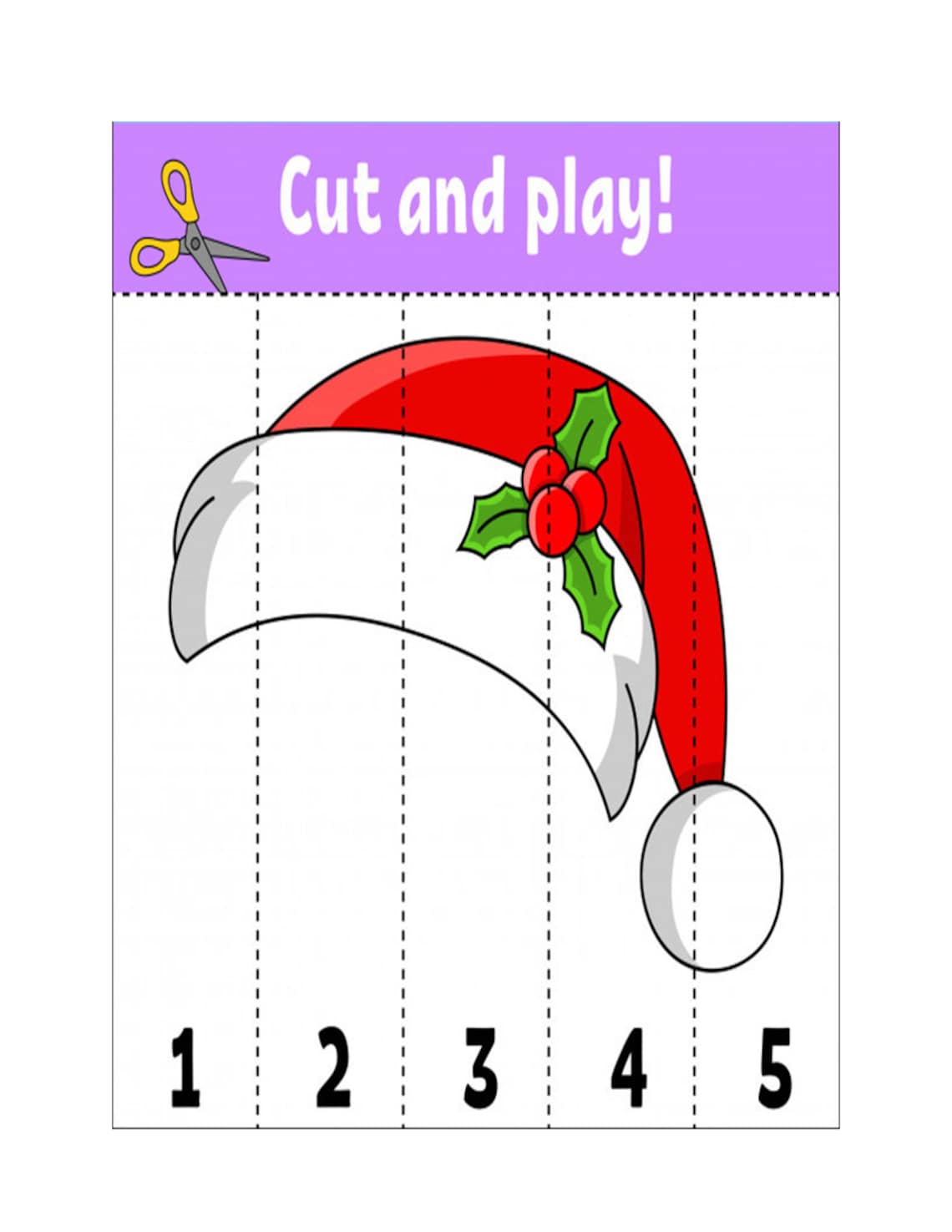 Christmas Scissor Skills - Cut and Play: 10 Pages - Etsy Australia