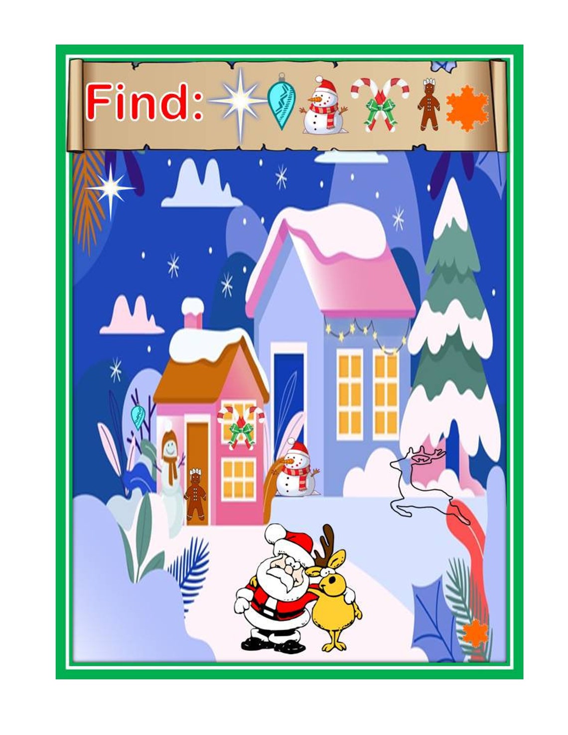 Christmas Seek and Find: A Hidden Picture Worksheets for Kids / Part 1 ...
