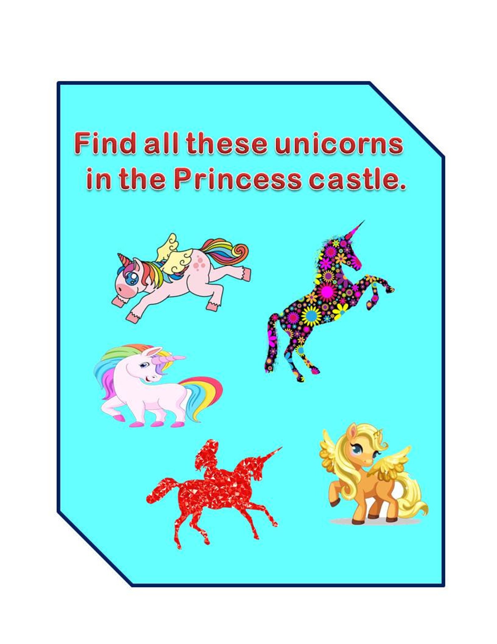 The Worksheets of Seek and Find Unicorn: A Hidden Picture for Kids ...
