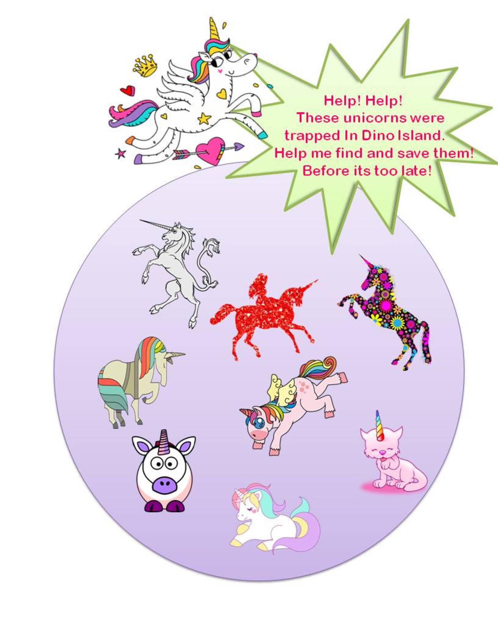 The Worksheets of Seek and Find Unicorn: A Hidden Picture for - Etsy