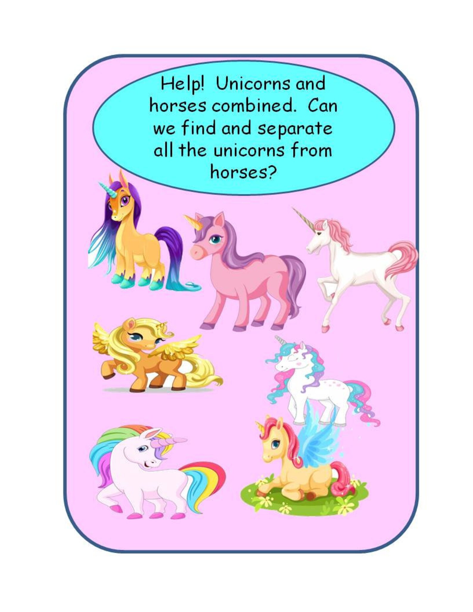 The Worksheets of Seek and Find Unicorn: A Hidden Picture for Kids ...