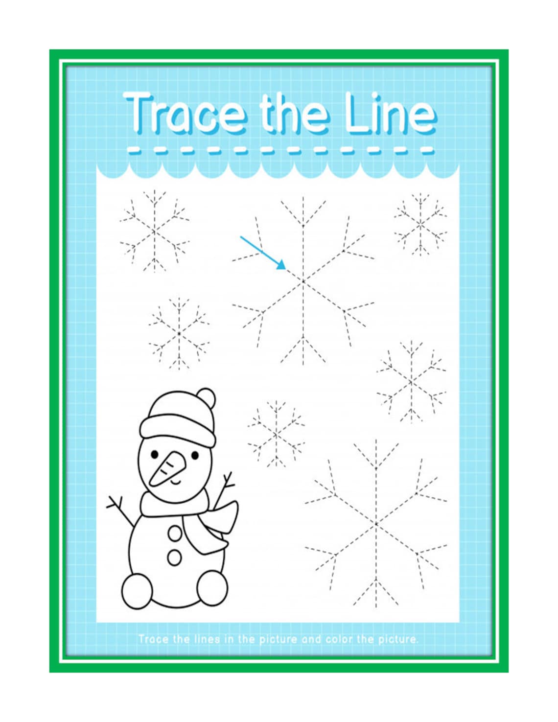 Winter Trace Worksheets: Fun Learning Worksheets for Kids Ages 3-5 - Etsy