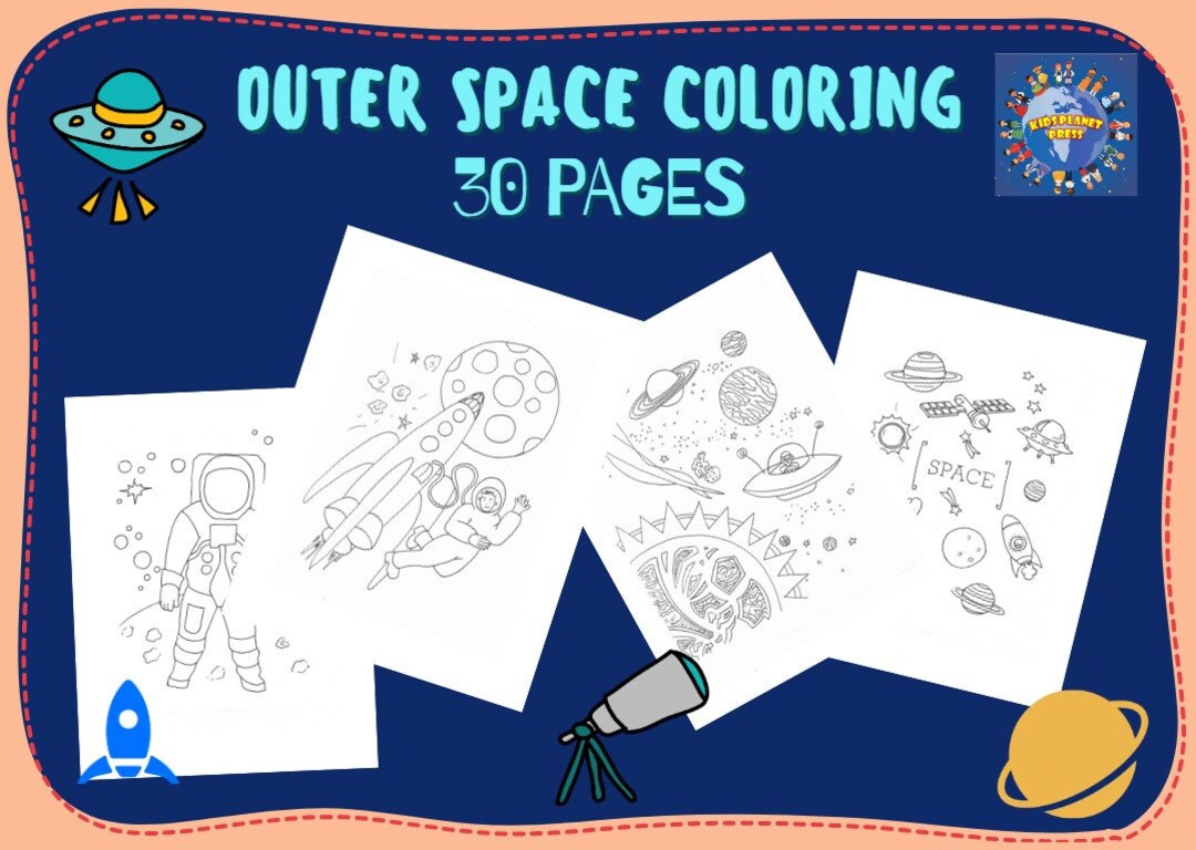 Outer Space Activity Worksheets: Coloring Activities for Children - Etsy UK