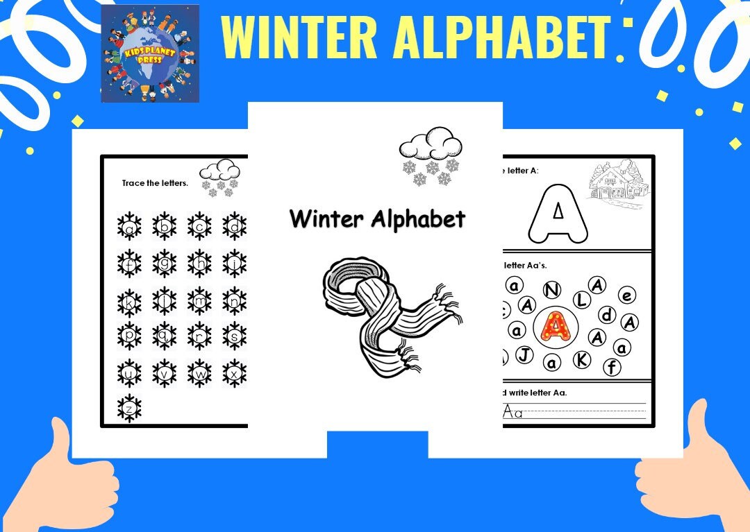 Winter Alphabet Worksheets: Fun Learning Worksheets for Kids Ages 3-5 ...