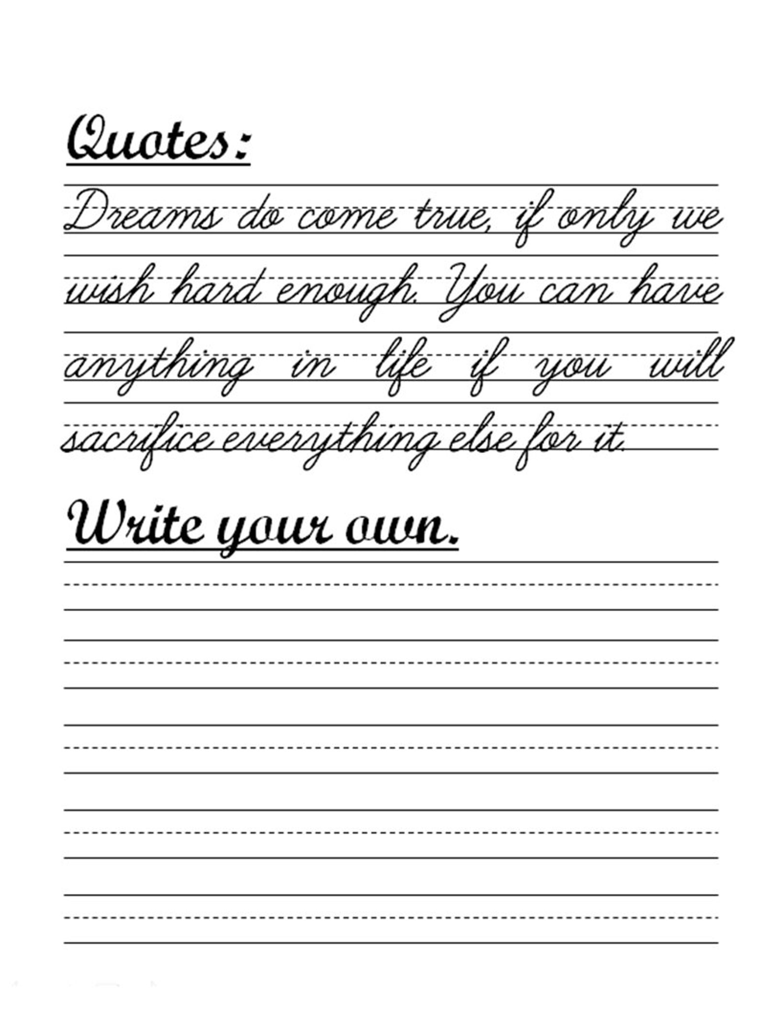 Cursive Words and Inspirational Quotes to Practice / 52pages - Etsy UK