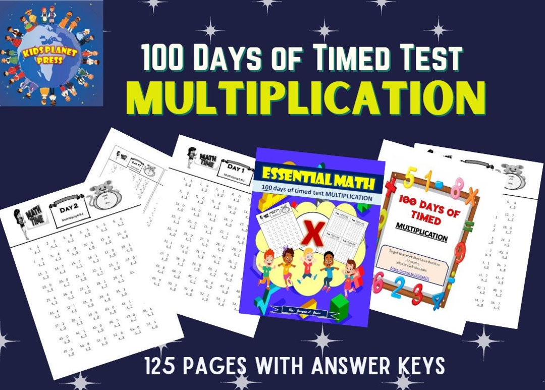 Essential Math- 100 Days of Timed Test Multiplication: Math Drills for ...